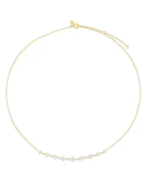 Ef Collection 14k Yellow Diamond Fleur Necklace - Gold