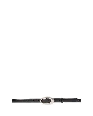 BLACK SUEDE STUDIO Oval Buckle Belt - Black/silver