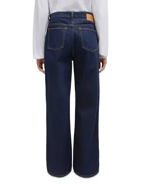 GANNI High Rise Straight Wide Jeans - Rinse