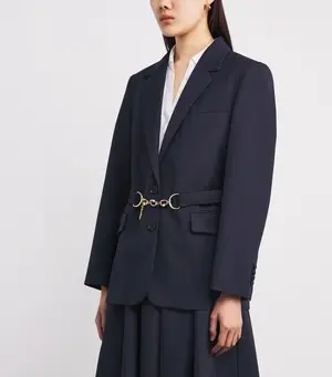 Maje Wool-blend Chalk Stripe Blazer