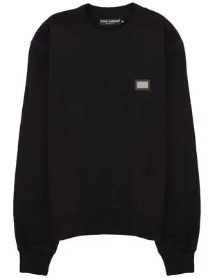 Dolce & Gabbana Sweatshirt With Logo Patch - Black