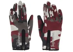 Supreme Windstopper Zip Gloves - Red Camo