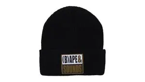 A BATHING APE Ape Sounds Knit Cap - Black