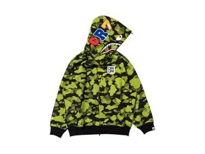 A BATHING APE X Cr7 Life Logo Shark Full Zip Hoodie Relaxed Fit - Green