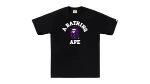 A BATHING APE Camo College 1j80110019 Tee Shirt Black/purple