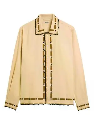 BODE Beaded Ryegrass Trim Shirt - Neutrals