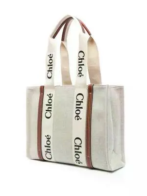 Chloé Woody Logo-print Tote - Neutrals