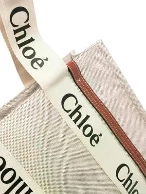 Chloé Woody Logo-print Tote - Neutrals