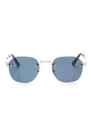Cartier Round-frame Rimless Sunglasses - Silver