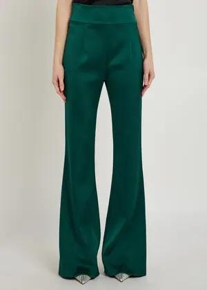 Galvan Sculpted Flared-leg Satin Trousers