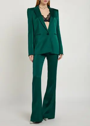 Galvan Sculpted Flared-leg Satin Trousers