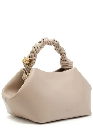 GANNI Small Leather Top Handle Bag - Grey