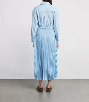 Maje Striped Maxi Shirt Dress - Blue