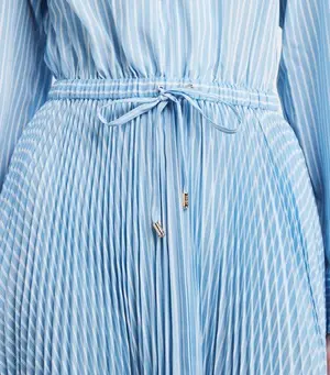 Maje Striped Maxi Shirt Dress - Blue