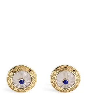 DEAKIN & FRANCIS Yellow Gold And Sapphire Cufflinks - Blue