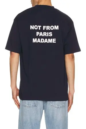 Drole De Monsieur Bold Slogan T-shirt In Blue - Navy