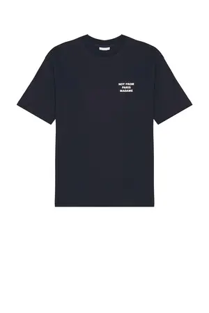 Drole De Monsieur Bold Slogan T-shirt In Blue - Navy