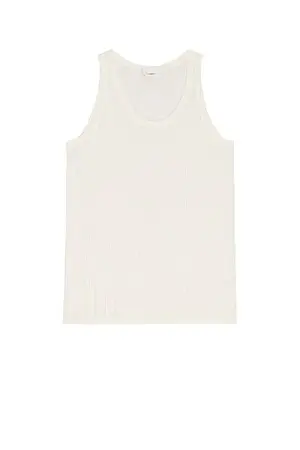 Commas Pointelle Knit Tank In White - Off White