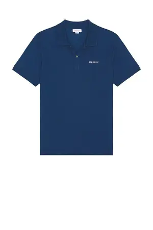 Alexander McQueen Logo Embroidered Polo In Royal