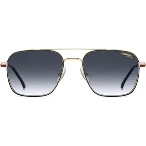 Carrera Eyewear 57mm Oversized Aviator Sunglasses - Gold Striped Red/dk Blue Sf
