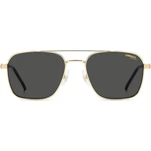 Carrera Eyewear 57mm Oversized Aviator Sunglasses - Gold/grey
