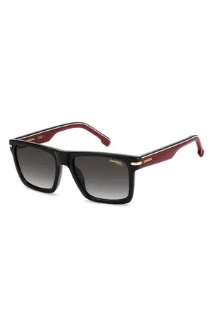 Carrera Eyewear 55mm Gradient Rectangular Sunglasses - Black Red/dark Grey Sf