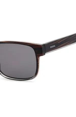 Fossil 58mm Rectangular Sunglasses - Brown Horn/grey