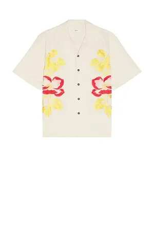 Commas Embroidered Peonies Bowling Shirt