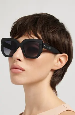 Isabel Marant 53mm Rectangular Sunglasses - Black/dark Grey Sf