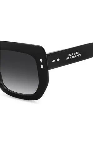 Isabel Marant 53mm Rectangular Sunglasses - Black/dark Grey Sf
