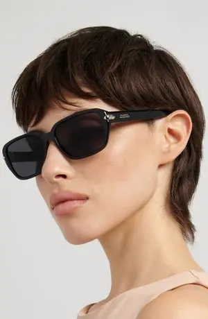 Isabel Marant 58mm Rectangular Sunglasses - Black/grey