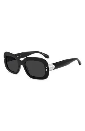 Isabel Marant 53mm Rectangular Sunglasses - Black/grey
