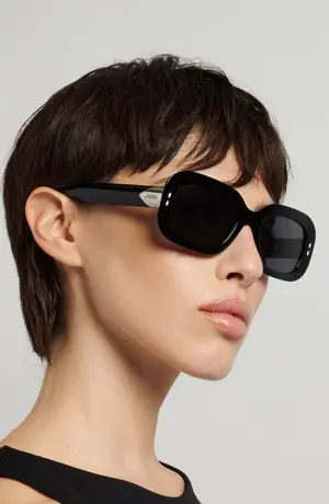 Isabel Marant 53mm Rectangular Sunglasses - Black/grey