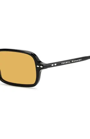 Isabel Marant 52mm Rectangular Sunglasses - Black/yellow