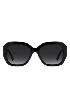 Isabel Marant 55mm Rectangular Sunglasses - Black/dark Grey Sf