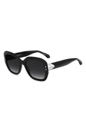 Isabel Marant 55mm Rectangular Sunglasses - Black/dark Grey Sf