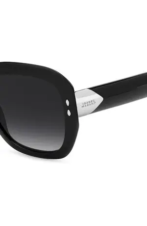 Isabel Marant 55mm Rectangular Sunglasses - Black/dark Grey Sf