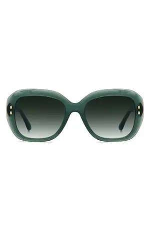Isabel Marant 55mm Rectangular Sunglasses - Green/green Shaded