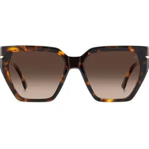 Victoria Beckham 57mm Gradient Square Sunglasses - Brown Havana/brown Sf