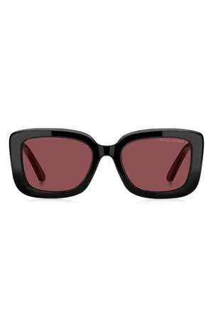 Marc Jacobs 53mm Square Sunglasses - Black/burgundy