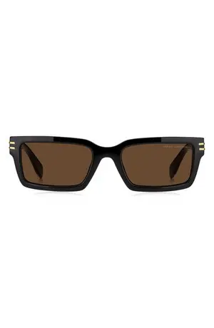 Marc Jacobs 54mm Rectangular Sunglasses - Black/brown