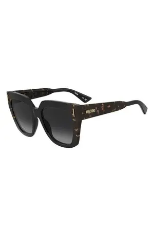 Moschino 55mm Square Sunglasses - Black Havana/dark Grey
