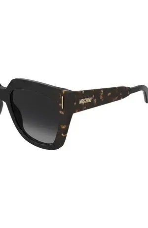 Moschino 55mm Square Sunglasses - Black Havana/dark Grey