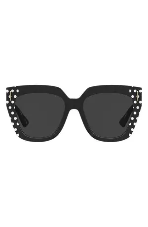 Moschino 55mm Square Sunglasses - Pattern Black/grey