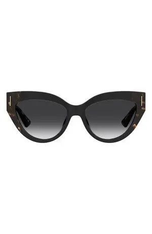 Moschino 56mm Cat Eye Sunglasses - Black Havana/dark Grey Sf