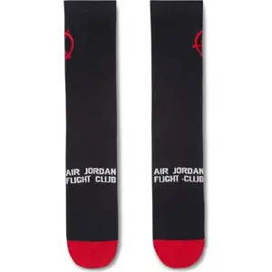 JORDAN Cushioned Crew Socks - Black/university Red/red