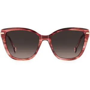 Carolina Herrera 55mm Gradient Cat Eye Sunglasses - Red Horn/brown Sf