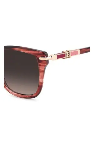 Carolina Herrera 55mm Gradient Cat Eye Sunglasses - Red Horn/brown Sf