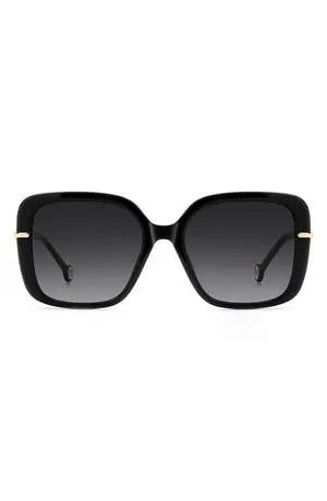 Carolina Herrera 55mm Gradient Square Sunglasses - Black/dark Grey Sf