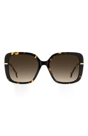 Carolina Herrera 55mm Gradient Square Sunglasses - Havana/brown Sf